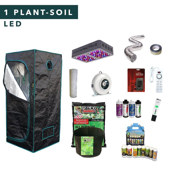 LED Soil Complete 1 Plant Indoor Grow Tent Kits Available - GrowPackage.com