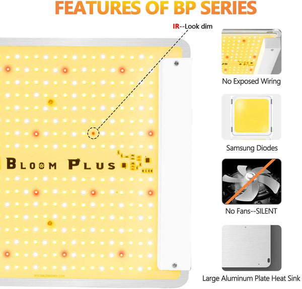 Bloom Plus BP1000/BP1500/BP3000 Sunlike Full Spectrum LED Grow Light ...