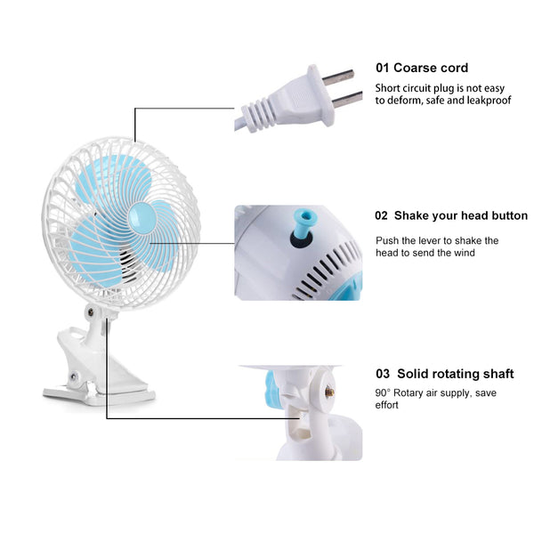 ECO Farm 6Inch Clip Oscillating Fan for Grow Tent with 3-Speed Control ...